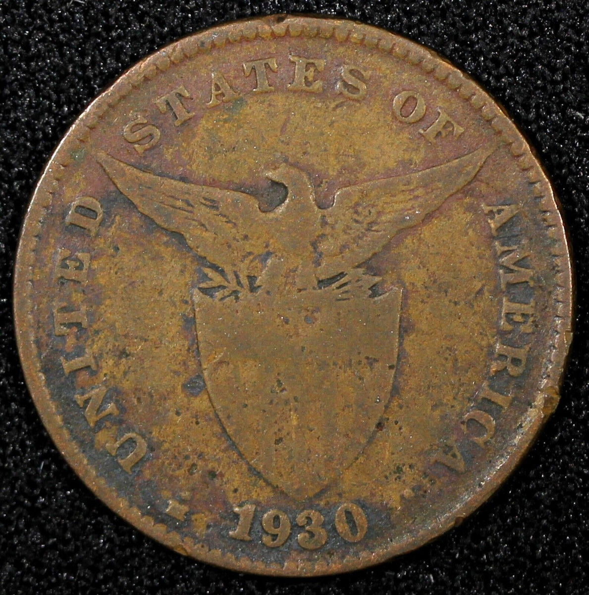 Philippines Bronze 1930 M 1 Centavo Manila Mint KM# 163 (24 375 ...