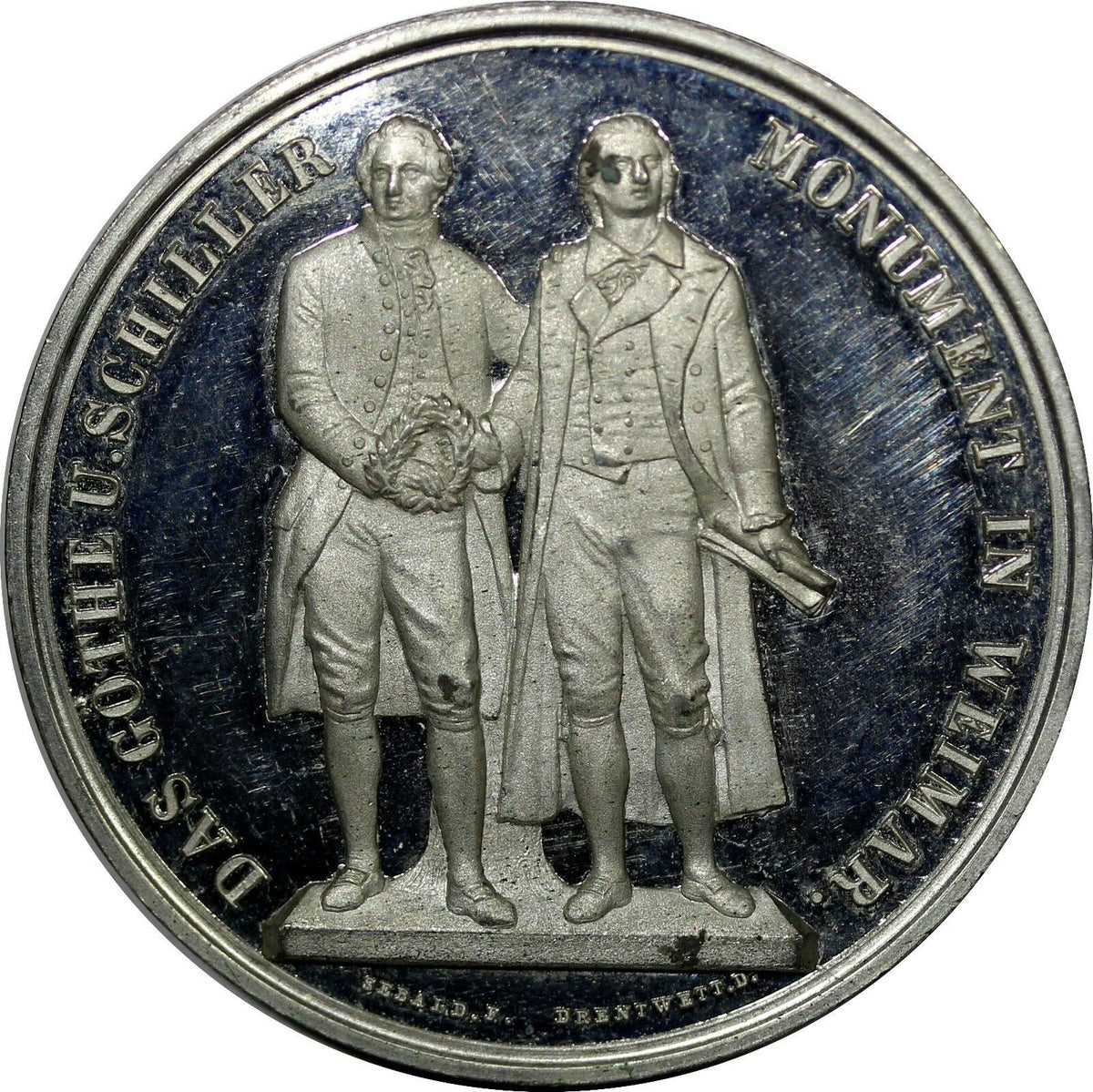 Germany Saxony Weimar Medal 1857 Carl August Grand Duke Goethe-Schille ...