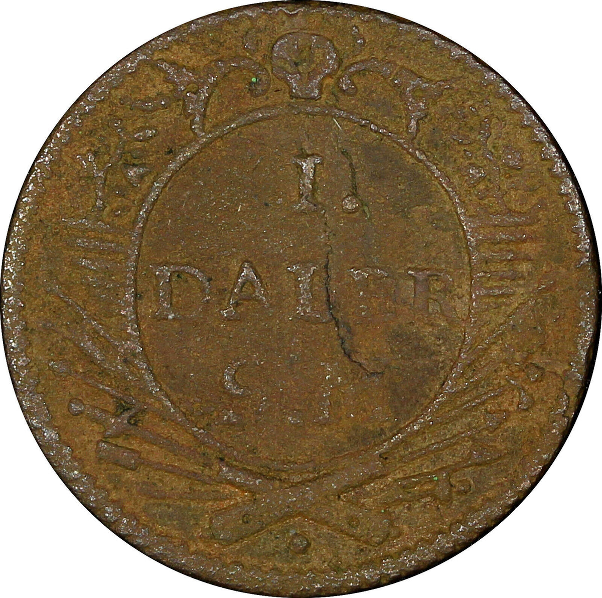 Sweden Emergency Carl XII Copper 1718 Daler SM "FLINK OCH FARDIG" KM ...